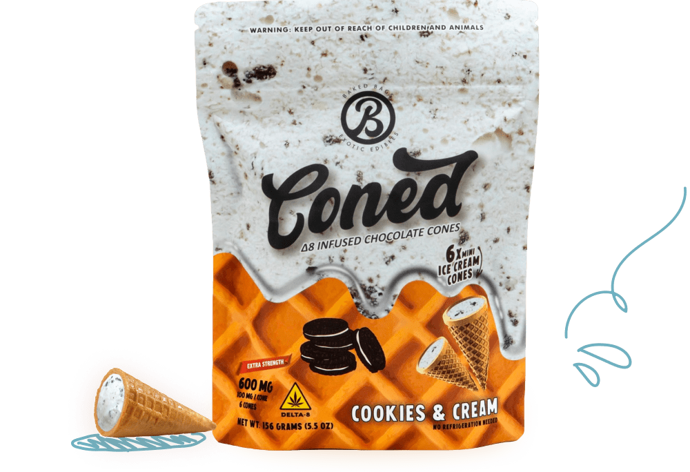 Extra Strength Cookies and Cream Edibles | Coned | Baked Bags