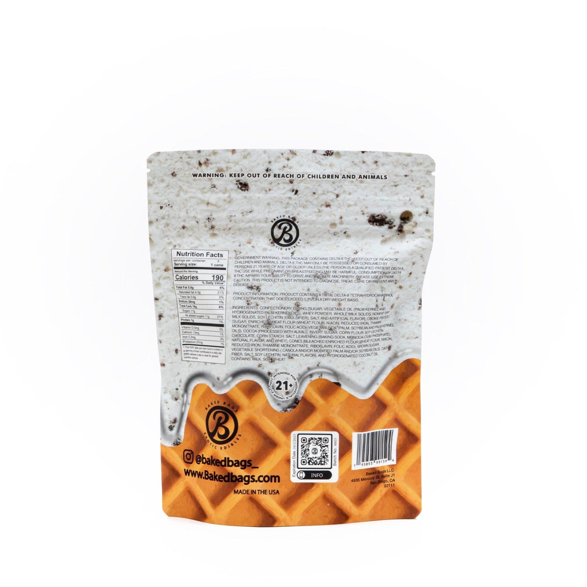 Extra Strength Cookies and Cream Edibles | Coned | Baked Bags